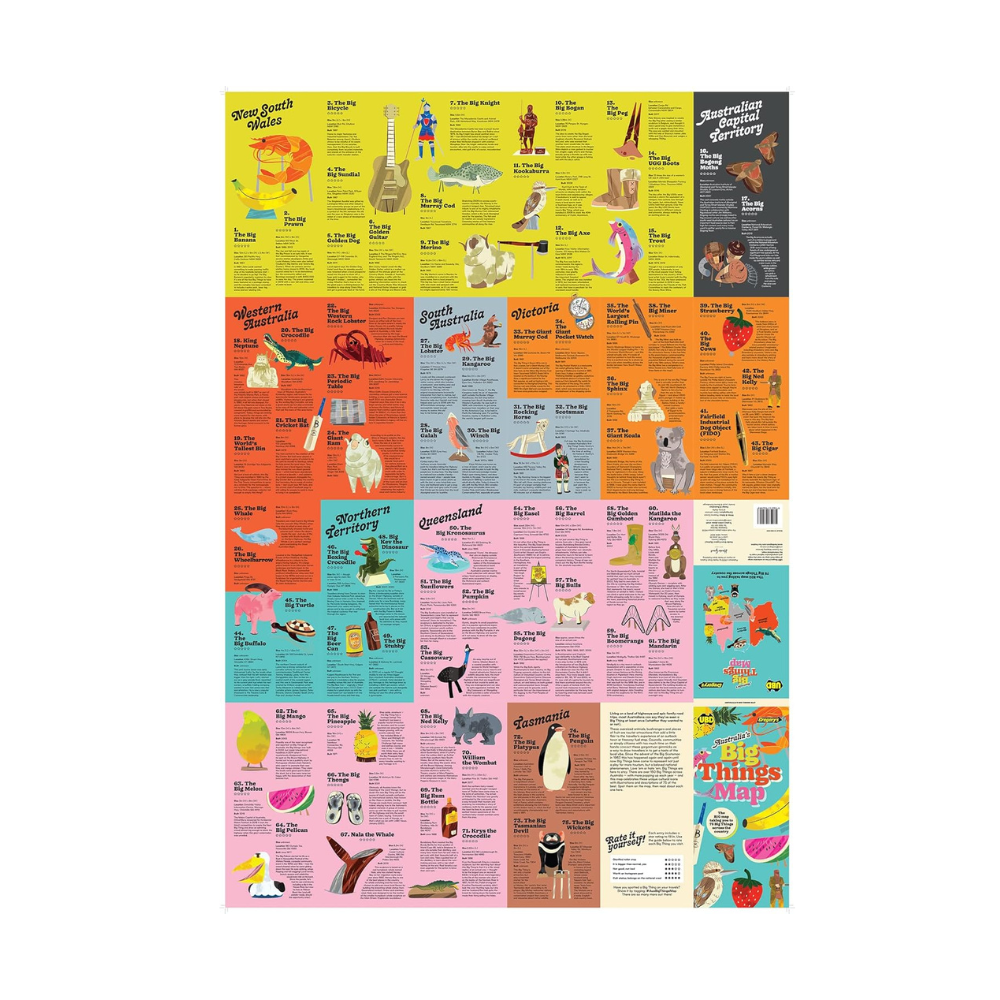 Australia's Big Things Map | Honeysuckle Store Australia