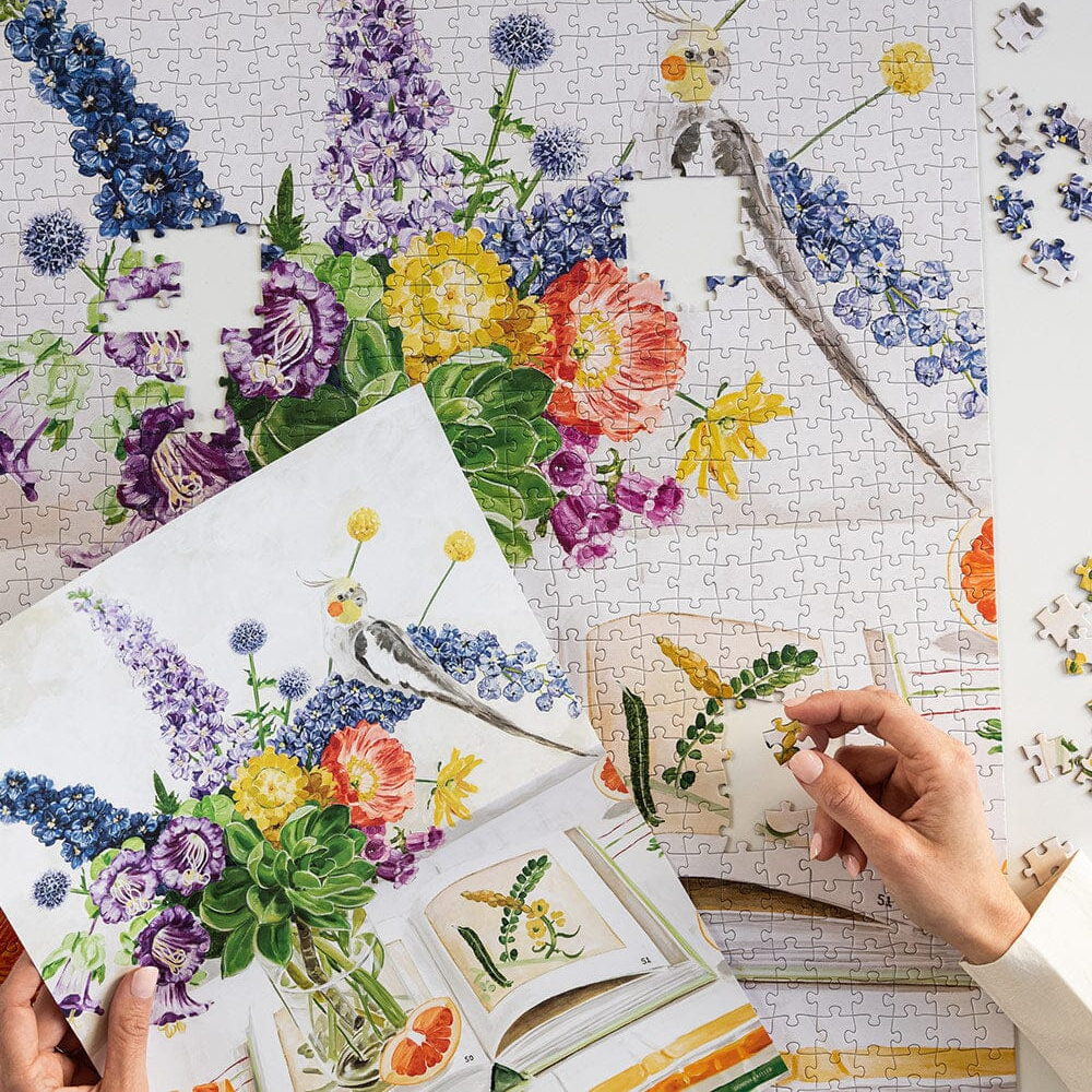 1000pc Puzzle - Cockatiels & ruby Grapefruit | Honeysuckle Store Australia